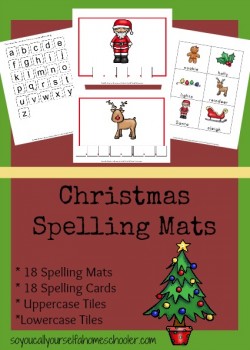 FREE Printable Christmas Spelling Mats
