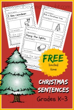 FREE Learn the Sentence Printables {Christmas edition}