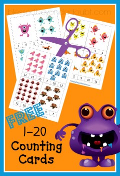 FREE Baby Monster Counting Cards