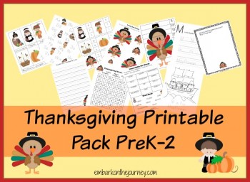 FREE Thanksgiving Printable Pack for PreK-2 {40 Activities}