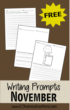 FREE November Writing Prompts