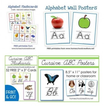 FREE Print and Cursive Alphabet Flashcards and Posters