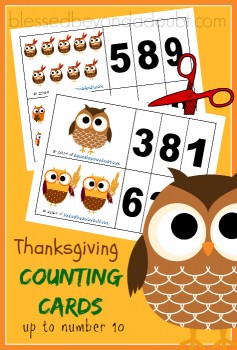 FREE Thanksgiving Counting Cards