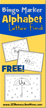 FREE Alphabet Letter Find Bingo (subscriber freebie)