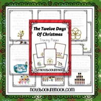 FREE 12 Days of Christmas Tracing Pages