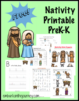 FREE PreK Nativity Printable Pack