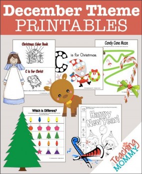 FREE 35+ December Themed Preschool Printables