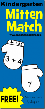 FREE Mitten Match Math Game