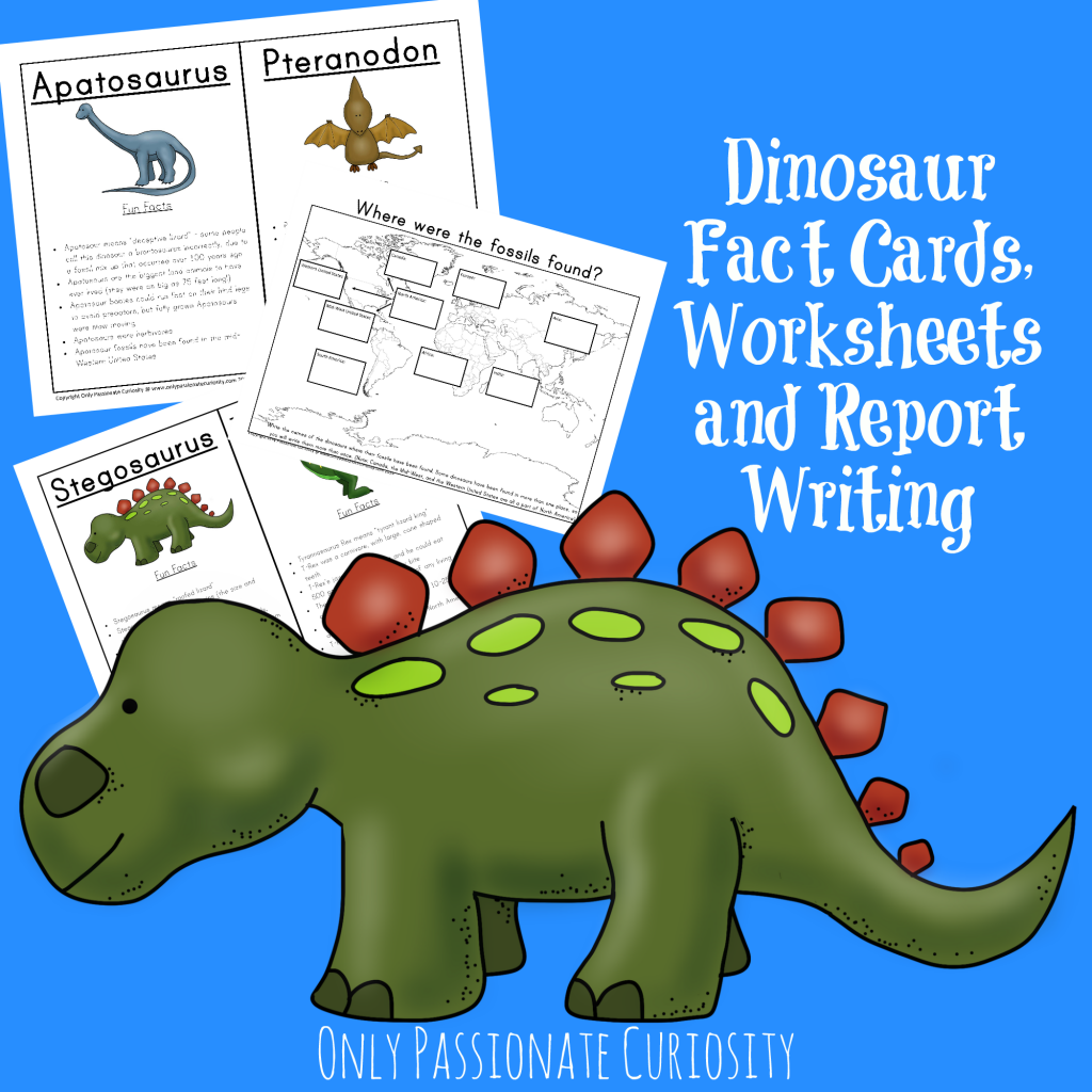 FREE Dinosaur Fact Cards, Worksheets and Report Writing (January only!)