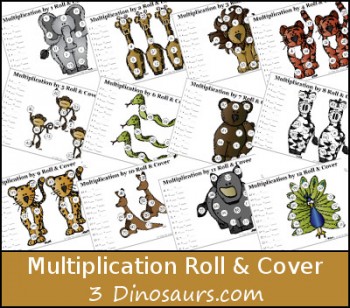 FREE Multiplication Roll and Cover Printable Game