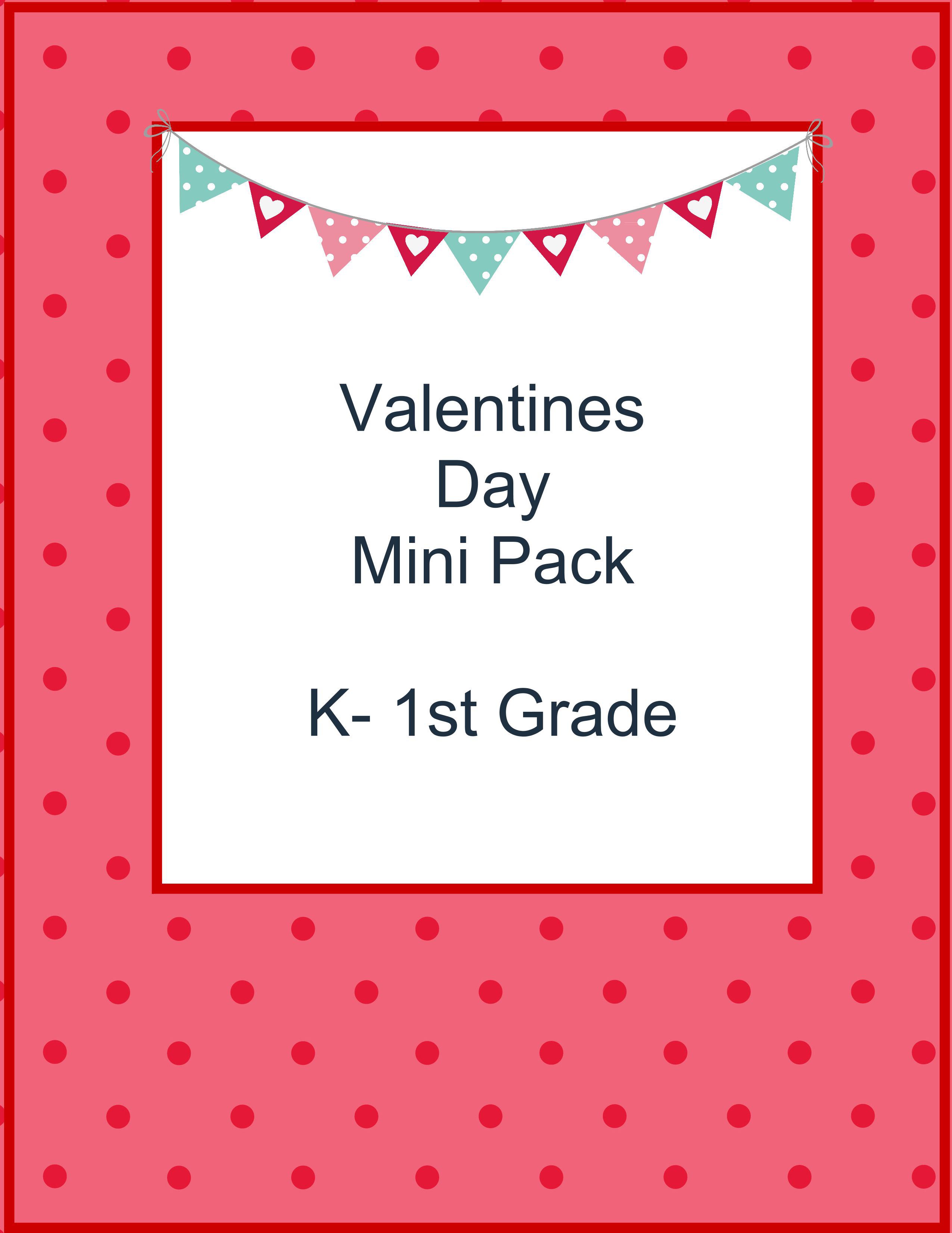 FREE Valentines Day Mini Pack K-1st grade