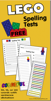 FREE Lego Spelling Test Printables