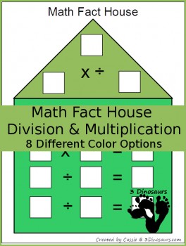 FREE Math Fact House for Multiplication and Division