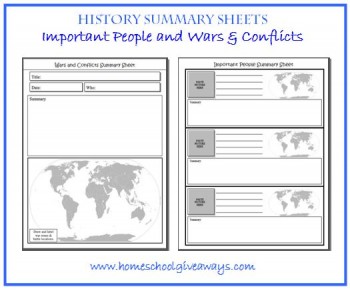 FREE History Summary Worksheets