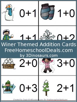 FREE WINTER THEMED ADDITION CARDS (instant download)