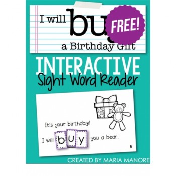 Free Birthday Interactive Sight Word Reader