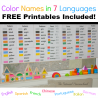 FREE Color Names in 7 Languages Printables