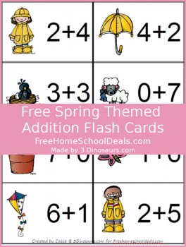 FREE SPRING THEMED ADDITION FLASH CARDS (instant download)
