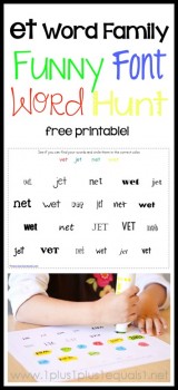 FREE Word Family Printable Word Hunt