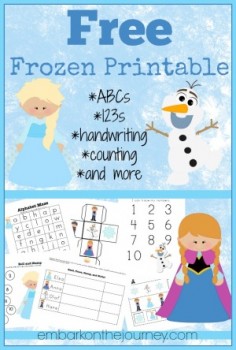 FREE Frozen Language Arts Printables Pack