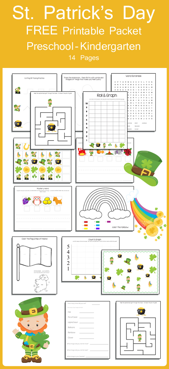FREE St. Patrick's Day Preschool and Kindergarten Packet