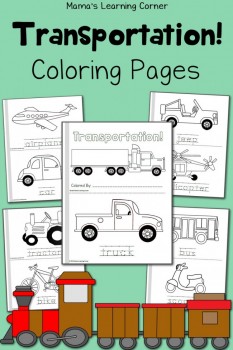 FREE Transportation Themed Coloring Pages