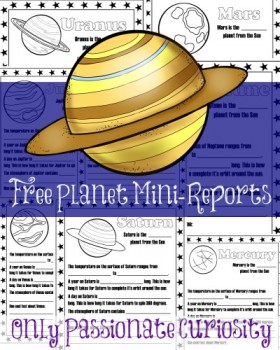 FREE Set of Mini-Planet Reports