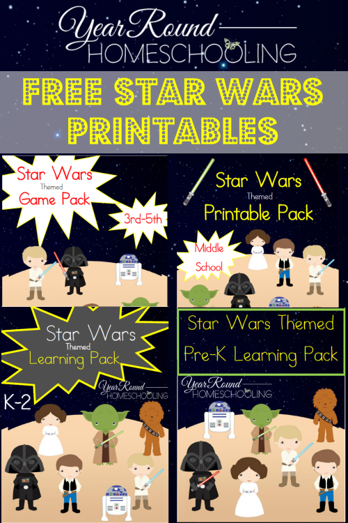 FREE Star Wars Learning Packs and Unit Study (PreK- 8)