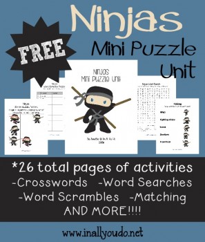 FREE Ninjas Activity and Printables Set