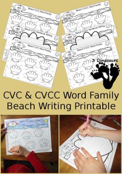 FREE Beach Themed Word Family Writing Printables