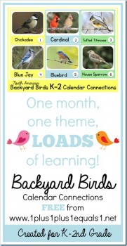 FREE Backyard Birds Calendar for K-2
