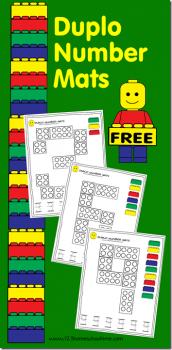 FREE Number Mats with Lego Duplo Theme