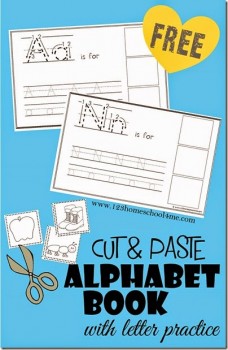 FREE Cut and Paste Alphabet Learning Book