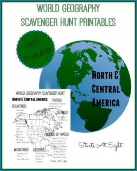 FREE World Geography Scavenger Hunt Printables