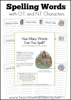 FREE Bible Spelling Words Pack