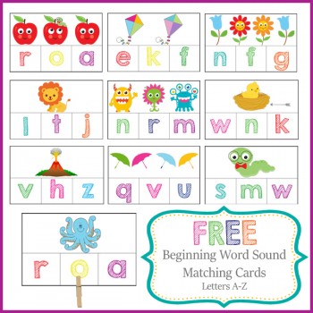 FREE Beginning Sounds Cards Pack