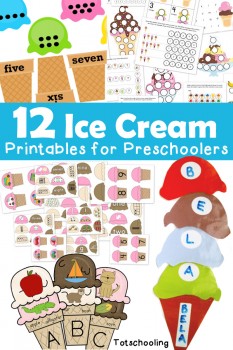 FREE 12 Ice Cream Printables for Preschoolers