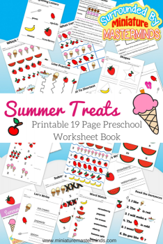 FREE Summer Treats Themed PreK- K Learning Pack