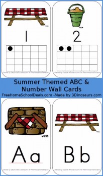 FREE SUMMER THEMED ABC AND NUMBERS PACKS (Instant Download)