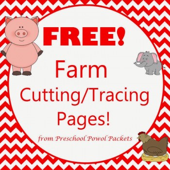 FREE Farm Themed Tracing And Cutting Pages
