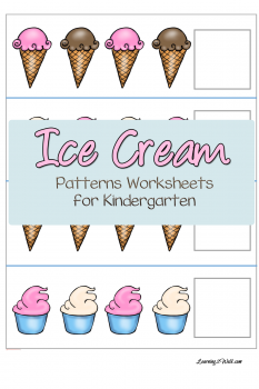 FREE Ice Cream Patterns Worksheets for Kindergarten