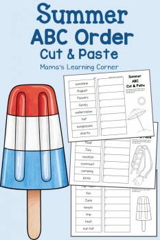 FREE Summer Cut And Paste ABC Order Printables