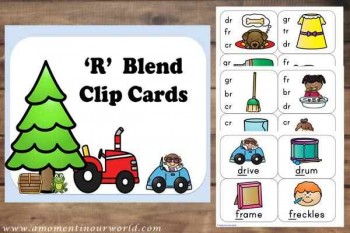 FREE Printable 'R' Blend Clip Cards