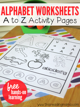 FREE Alphabet Worksheets A to Z Activity Pages