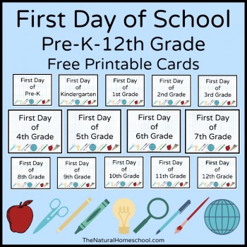 FREE First Day of School Printable Cards