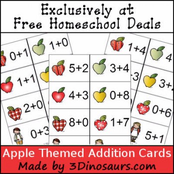 FREE Apple Themed Addition Cards