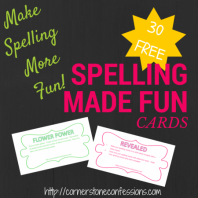 FREE Spelling Fun Cards