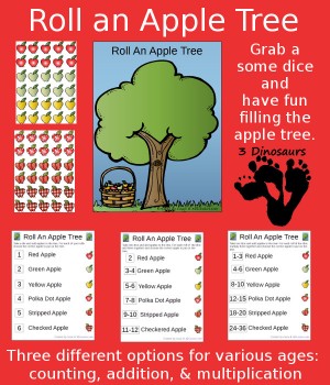 FREE Roll an Apple Tree Math Practice