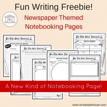 FREE Newspaper Themed Notebooking Pages