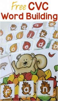 FREE CVC Fall Themed Word Building Printable